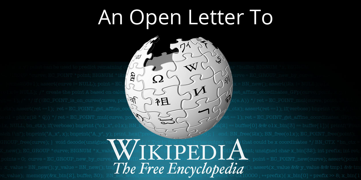 An Open Letter to the Wikipedia Community